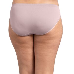 Fruit of the Loom Women's No Show Seamless Underwear, Amazing Stretch & No Panty Lines, Available in Plus Size, Nylon-Bikini-8 Pack-Assorted Neutrals, 7