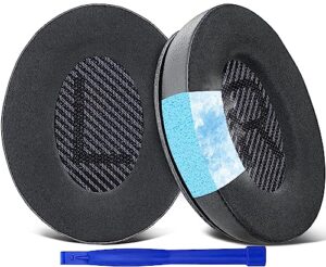 solowit cooling-gel ear pads cushions replacement, earpads for bose quietcomfort 35 (qc35) and quiet comfort 35 ii (qc35 ii) over-ear headphones, noise isolation foam - black