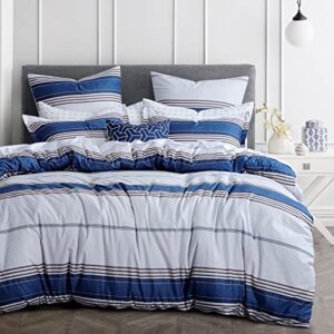 aisbo patterned duvet cover twin soft - striped brushed microfiber twin duvet cover with zipper closure, 2-pieces bedding duvet cover sets 68x90 inches with pillow sham for twin size bed