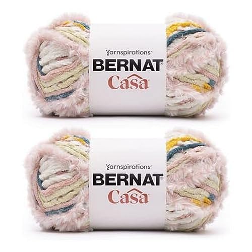 Bernat Casa Pine Rose Yarn - 2 Pack of 226g/8oz - Polyester - 6 Super Bulky - Knitting, Crocheting & Crafts