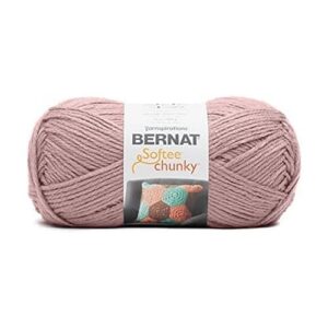 bernat softee chunky gray rose yarn - 1 pack of 400g/14oz - acrylic - 6 super bulky - knitting/crochet