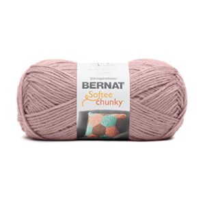 Bernat Softee Chunky Gray Rose Yarn - 1 Pack of 400g/14oz - Acrylic - 6 Super Bulky - Knitting/Crochet