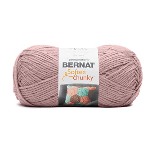 Bernat Softee Chunky Gray Rose Yarn - 1 Pack of 400g/14oz - Acrylic - 6 Super Bulky - Knitting/Crochet