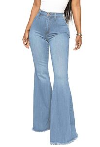 zermom women's flare jeans mid rise bell bottom denim pants