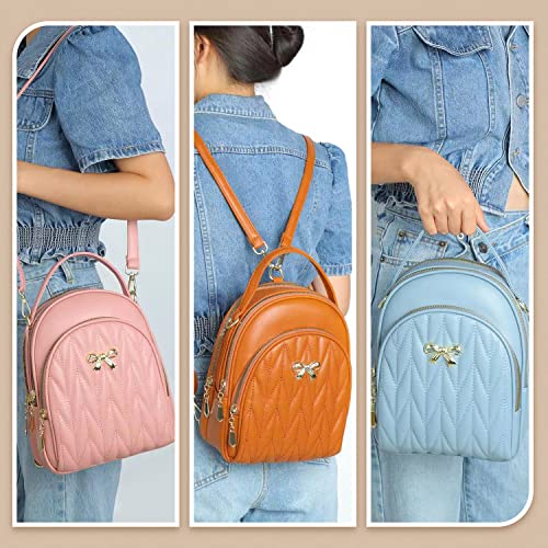 WIZOZI Mini Backpack Purse for Women, Cute Fashion PU Leather Zipper Crossbody Shoulder Bag, Large-Capacity Multifunctional Daypack Purse-Black