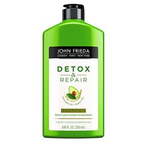 john frieda detox and repair shampoo, 8.45 ounce shampoo with nourishing avocado oil and green tea