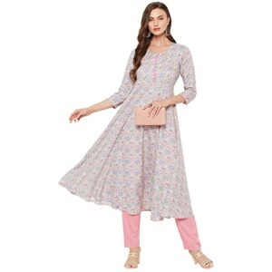 tissu women's rayon multicolored floral printed kurta 2203_multicolored_l