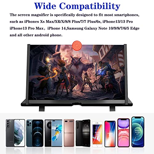 18" Screen Magnifier for Cell Phone - Mobile Phone 3D HD Magnifying Projector Screen Enlarger for Movies, Videos and Gaming – Foldable Phone Stand with Screen Amplifier–Compatible with All Phones