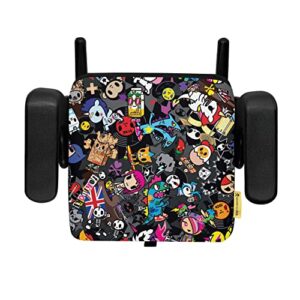 clek olli backless booster car seat with rigid latch, tokidoki rebel