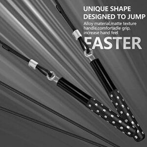 Jump Rope, Wastou Speed Jumping Rope for Training Fitness Exercise, Adjustable Adults Workout Skipping Rope for Men, Women, Kids, Girls (Black-B)