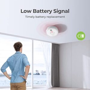 Smoke Detector, GuardryShely Fire Alarms Smoke Detectors with Photoelectric Sensor, Smoke Detector Battery Included with Silence Function and Low Battery Signal, Fire Alarm GW206C for Home, 2 Packs