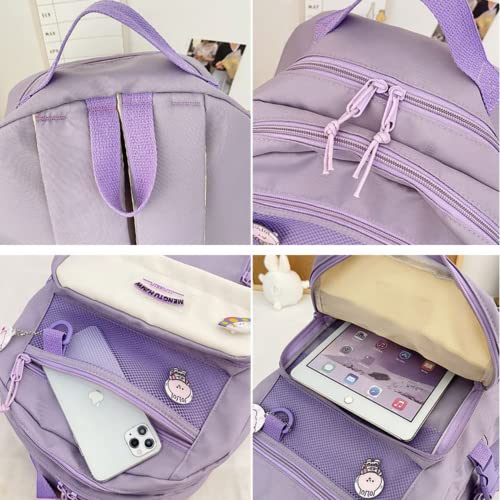 KOWVOWZ Kawaii Large aesthetic Bookbags for Girl Students Back to school Laptop Backpacks 15.6 Inch School Bag with Cute 12.6inx5.1inx16.9in