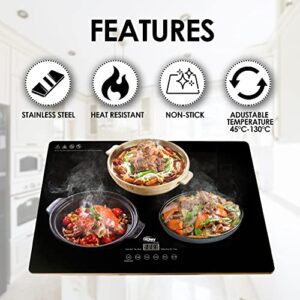 Adjustable Heat, Food Warmer Plate, Electric Server Warming Tray, Portable and Perfect for Indoor Dinner, Catering, Party, Entertaining, and Holiday “24 x 16.1”