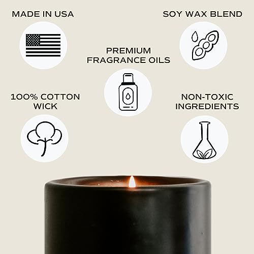 Sweet Water Décor Cinnamon Rolls Soy Candle | Cinnamon, Icing, and Cinnamon Buttery Pastry Fall Scented Soy Candles for Home | 12oz Black Stoneware Jar, 60+ Hour Burn Time, Made in the USA