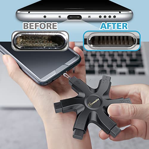 iPhone Cleaning Kit Port Cleaner Repair & Restore Tool for iPad Pro Watch Cell Phone Charging Port, Lightning Charger Cables Speaker Airpod Cleaning Putty Dust for All Devices - Snowflake Multitool