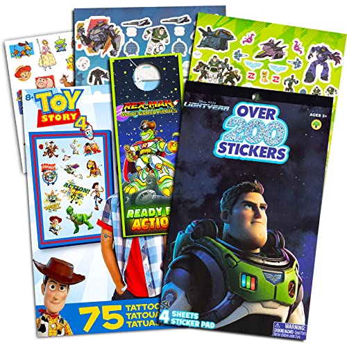 Buzz Lightyear Temporary Tattoo Set for Kids - Lightyear Party Favors Bundle with Over 140 Temporary Tattoos for Goodie Bags Plus Over 200 Buzz Lightyear Stickers, More | Toy Story Party Supplies