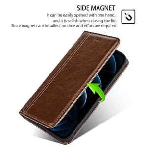 YOUKABEI MojieRy Phone Cover Wallet Folio Case for TRANSSION INFINIX X655C, Premium PU Leather Slim Fit Cover for INFINIX X655C, 1 Card Slot, Exact Cutouts, Brown