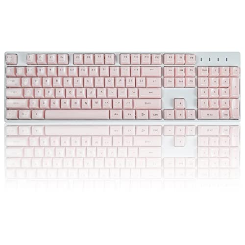 COTAIWA Crystal Keycaps,Ice Crystal Keycap，ABS Jelly Key caps Set for 61 68 104 Mechanical Gaming Keyboard OEM Profile English Layout(Pink)