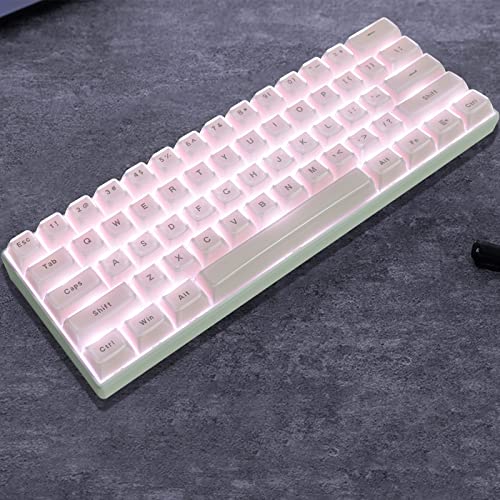 COTAIWA Crystal Keycaps,Ice Crystal Keycap，ABS Jelly Key caps Set for 61 68 104 Mechanical Gaming Keyboard OEM Profile English Layout(Pink)