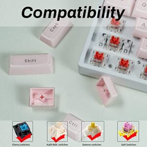 COTAIWA Crystal Keycaps,Ice Crystal Keycap，ABS Jelly Key caps Set for 61 68 104 Mechanical Gaming Keyboard OEM Profile English Layout(Pink)