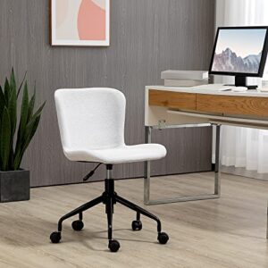 Vinsetto Home Office Chair, Swivel Task Chair with Adjustable Height and Armless Design for Small Space, Living Room, Bedroom, Light Gray