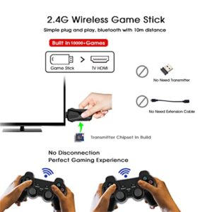 Lcnylfjs Retro Game Console, Wireless Handheld Game Console, 10000+ Classic Game Console, 2.4G Wireless Controllers,9 Emulator Consoles ,HDMI Output TV Video,Ideal Gift for Kids and Adults（32G）