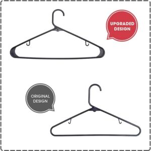 cozymood Black Plastic Hangers 10 Pack, Plastic Clothes Hanger, Heavy Duty Plastic Coat Hangers for Closet, Clothing Hangers Plastic Shirt Hangers Adult Hangers for Everyday Use & Closet Organization