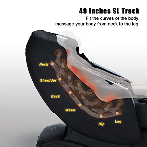 SGorri Massage Chair Full Body with Zero Gravity, SL Track Massage Chair, Airbags, Heating, and Foot Massage,Black