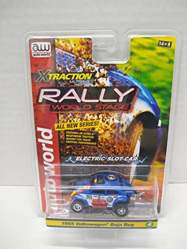 Auto World SC380-4A Rally World Stage 1965 Baja Bug HO Scale Electric Slot Car - Blue