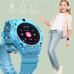 PTHTECHUS Kids Smart Watch with SIM Card, 4G GPS Tracker Watch for Kids, Combines Phone Video Voice and Wi-Fi Call, Wrist Watch Suitable for 8-16 Boys Girls Birthday Gifts