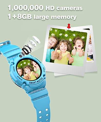 PTHTECHUS Kids Smart Watch with SIM Card, 4G GPS Tracker Watch for Kids, Combines Phone Video Voice and Wi-Fi Call, Wrist Watch Suitable for 8-16 Boys Girls Birthday Gifts