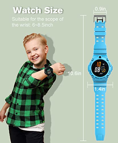 PTHTECHUS Kids Smart Watch with SIM Card, 4G GPS Tracker Watch for Kids, Combines Phone Video Voice and Wi-Fi Call, Wrist Watch Suitable for 8-16 Boys Girls Birthday Gifts