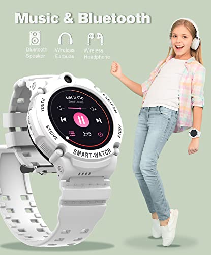 PTHTECHUS Kids Smart Watch with SIM Card, 4G GPS Tracker Watch for Kids, Combines Phone Video Voice and Wi-Fi Call, Wrist Watch Suitable for 8-16 Boys Girls Birthday Gifts