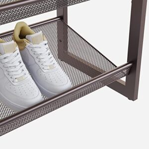 HOOBRO Metal Shoe Rack, 8 Tier Shoe Rack for Closet, Holds 24-32 Pairs of Shoes, 29.5" W x 11.6" D x 63" H, Stackable, for Entryway, Hallway, Living Room Bronze AB82XJP201