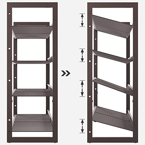 HOOBRO Metal Shoe Rack, 8 Tier Shoe Rack for Closet, Holds 24-32 Pairs of Shoes, 29.5" W x 11.6" D x 63" H, Stackable, for Entryway, Hallway, Living Room Bronze AB82XJP201