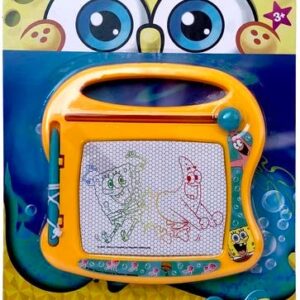 Spongebob Squarepants Magnetic Board for Kids, Erasable Toddler Drawing Pad, Magic Sketcher, Sketch & Doodle Travel Toy, Orange