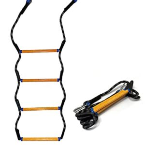 MVBouresu Boat Rope Ladder, Heavy Duty Climbing Rope 400Lbs Strength, 14mm Reinforced Polyester Line, Rigid Resin Step Design, Outdoor Ladder for Inflatable Boat, Kayak, Motorboat, Canoeing (4 Step)