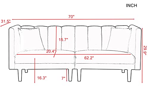 Majnesvon Modern Velvet Fabric Sofa Bed Futon with 2 Pillows,Couch with 3 Adjustable Angles,Convertible Small Loveseat Folding Sleeper Sofa Bed for Compact Living Spaces,Bedroom (Pink), Twin