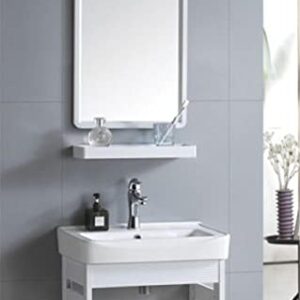 DANSEELEE 16.9" Modern Small Wall Metal Bathroom Vanity Sets with Ceramic Sink Aluminum Alloy Frame