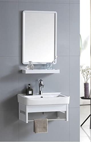 DANSEELEE 16.9" Modern Small Wall Metal Bathroom Vanity Sets with Ceramic Sink Aluminum Alloy Frame