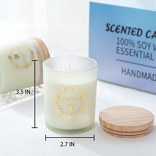 Scented Candles, Vanilla + Gardenia, Scented Jar Candle - 2 Pack Aromatherapy Scented Candles, Long Lasting Soy Wax Candle, Festive,Stress Relief, Holiday Decor Aromatherapy Candles