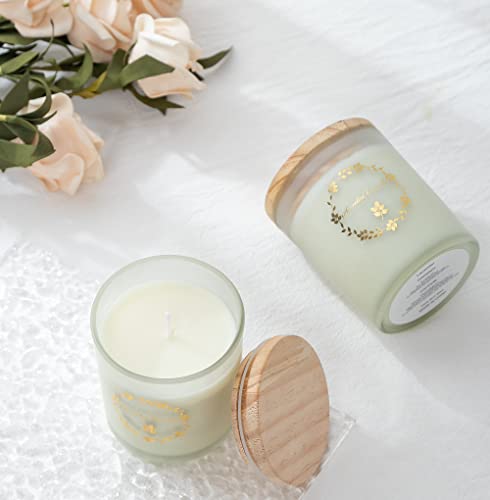 Scented Candles, Vanilla + Gardenia, Scented Jar Candle - 2 Pack Aromatherapy Scented Candles, Long Lasting Soy Wax Candle, Festive,Stress Relief, Holiday Decor Aromatherapy Candles