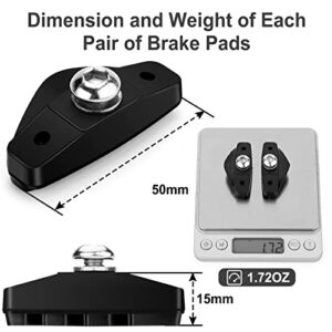 NUWAB 2 Pairs Premium Bike Brake Pads, Professional Caliper Brake Pads for Road Bicycle, Bike Brake Blocks of 50mm, Come with Allen Wrench