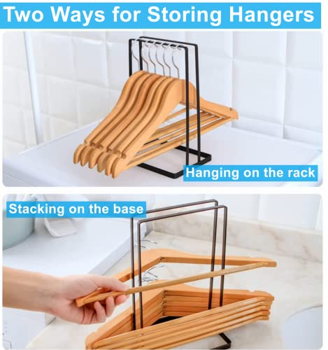 Hanger Organizer Stacker, Clothes Hanger Holder for Closet Laundry Room, Hanger Stacker Hold up 110 Wire Hangers for Hanger Storage Organizer, Hanger Rack Stand for Adult Child Velvet Pants Hangers