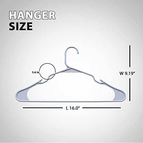 Plastic Hangers 50 Pack Heavy Duty Clothes Hangers - Streamline Your Closet with Durable,Flexible, Non-Slip, Space-Saving Design for Shirts, Pants, Dresses, and More