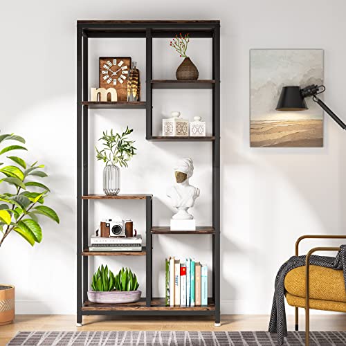 Tribesigns 6-Tier Tall Bookshelf Bookcase, Industrial 8-Shelf Open Bookcase Storage Display Book Shelves for Living Room, Home Office