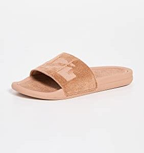 APL: Athletic Propulsion Labs Women's TechLoom Velvet Slides, Caramel, Tan, 7 Medium US