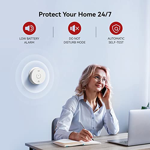 Siterlink Smoke Detector Carbon Monoxide Detector Combo with Voice Alert, Dual Sensor Fire and CO Alarm with LED Light and Test Button, Auto Check, Battery Operated, UL 217 & UL 2034 Standards, 5 Pack