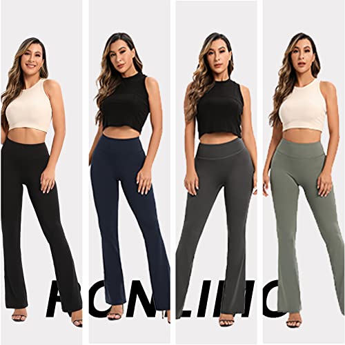 RONLIMO Bootcut Yoga Pants for Women High Waist Workout Bootleg Pants Tummy Control Work Pants for Women Dress Pants Charcoal Gray