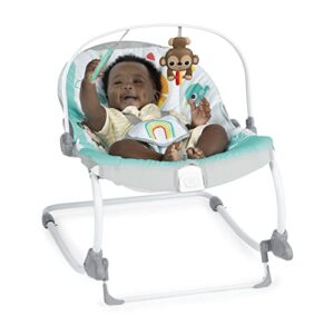 Bright Starts Wild Vibes Infant to Toddler Rocker with Vibrations, Unisex, Newborn +